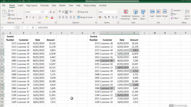 Excel Tip – Quickly Compare Two Datasets | Knowledge Market