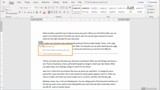 Word Tip – Use Hyphens to Auto-create Lines | Knowledge Market