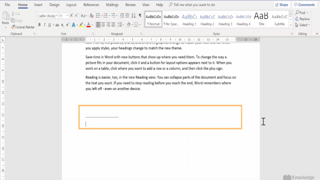 Word Tip – Use Hyphens to Auto-create Lines | Knowledge Market