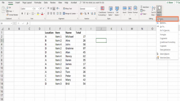 Excel Tip – Advanced Select Using Find | Knowledge Market