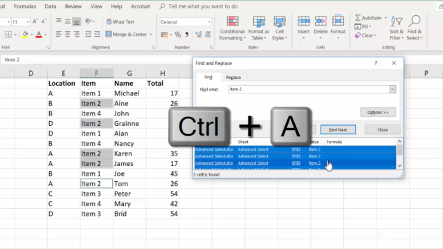 Excel Tip – Advanced Select Using Find | Knowledge Market
