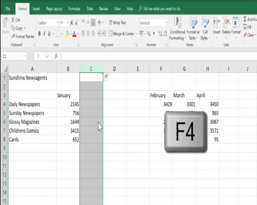 Excel Tip – Use the F4 Key as a Repeat | Knowledge Market