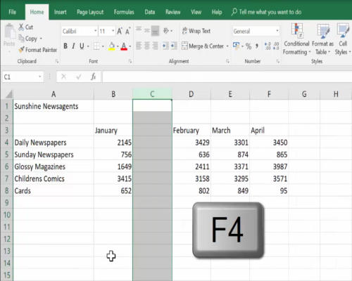 Excel Tip – Use the F4 Key as a Repeat | Knowledge Market