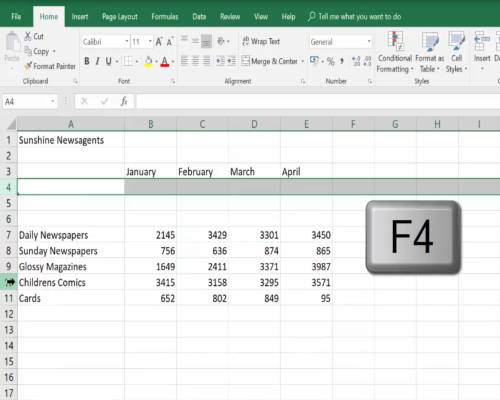 Excel Tip – Use the F4 Key as a Repeat | Knowledge Market