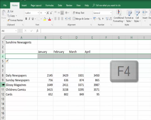 Excel Tip – Use the F4 Key as a Repeat | Knowledge Market